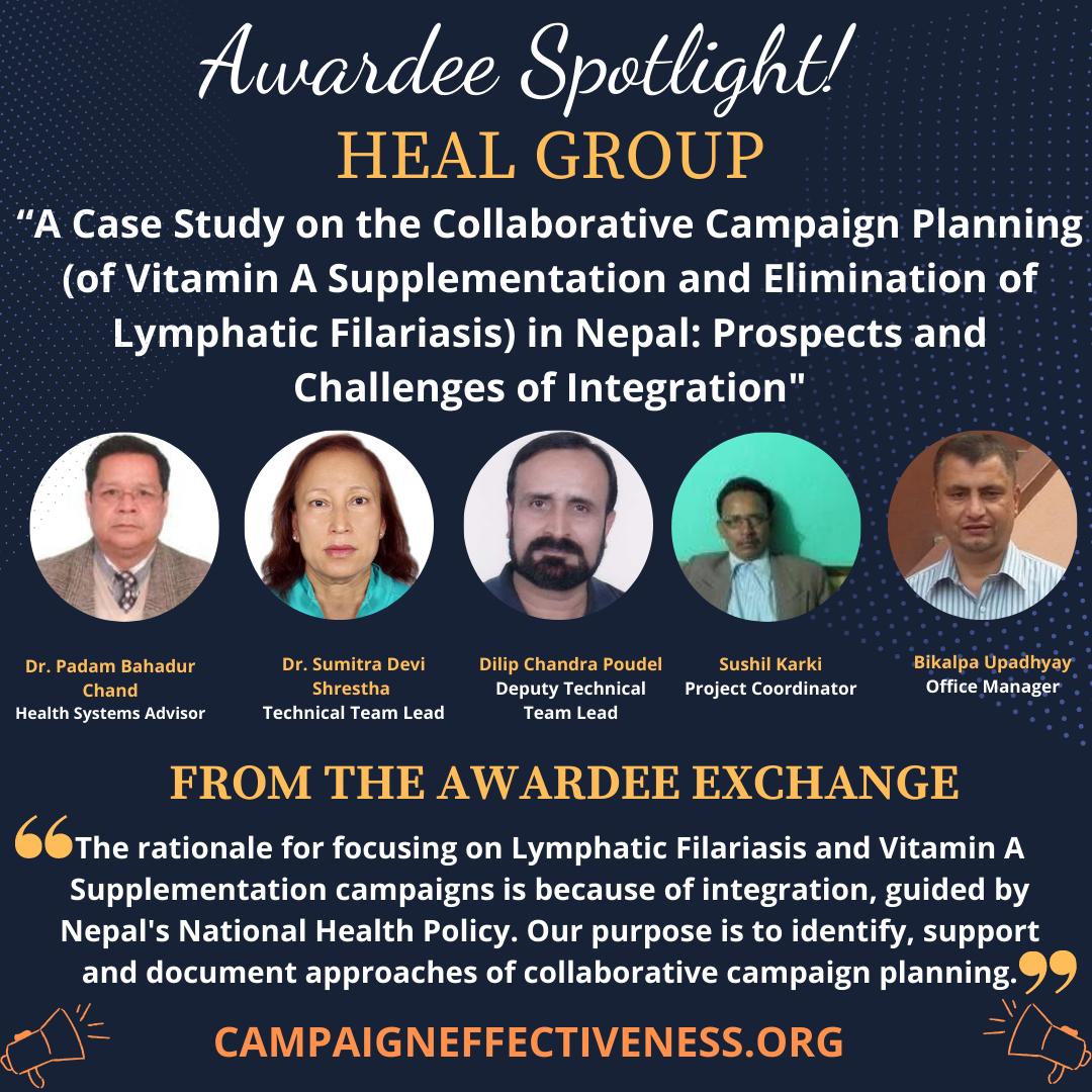 Awardee Spotlight: HEAL Group - Health Campaign Effectiveness Coalition